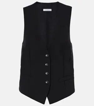 Max Mara Buttoned Jersey Vest - Black