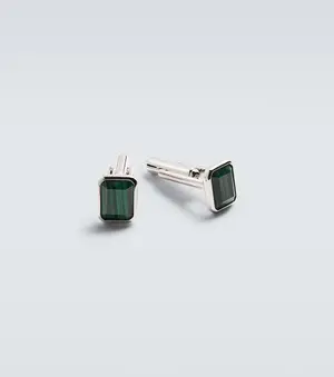 Mateo Sterling Cufflinks With Malachites - Silver