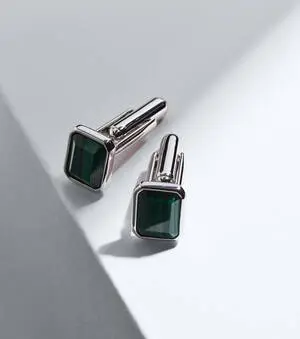 Mateo Sterling Cufflinks With Malachites