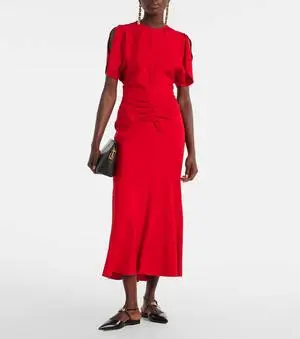 Victoria Beckham B Buckle Leather Slingback Flats