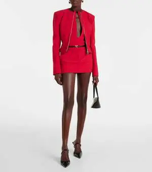 Attico Cutout Belted Miniskirt