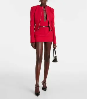 Attico Cutout Belted Miniskirt