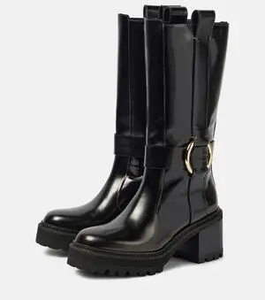 See By Chloé Knee-high Leather Boots With Gold Hardware