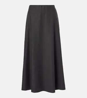 Brunello Cucinelli Wool-blend Midi Skirt - Grey