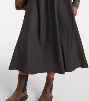Brunello Cucinelli Wool-blend Midi Skirt - Grey
