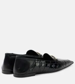 Victoria Beckham Croc-effect Leather Loafers