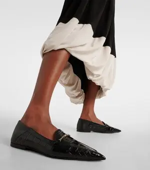 Victoria Beckham Croc-effect Leather Loafers