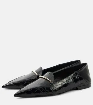 Victoria Beckham Croc-effect Leather Loafers