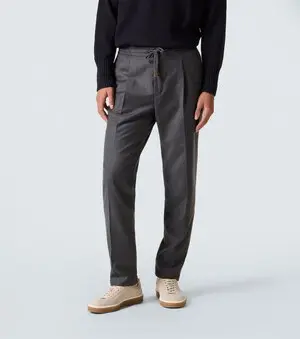 Incotex Wool Tapered Pants - Grey