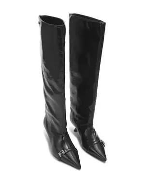 GANNI Eyelet-detail Knee-high Boots - Black