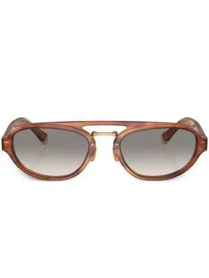 Brunello Cucinelli Oval-frame Sunglasses - Brown