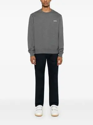 A.p.c. Flocked-logo Sweatshirt - Grey