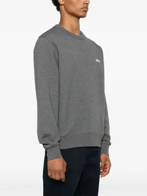 A.p.c. Flocked-logo Sweatshirt - Grey