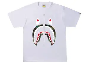 BAPE 1st Camo Shark Tee Shirt (ss22) White/green