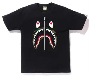 BAPE 1st Camo Shark Tee Shirt Tee Shirt - Black/green