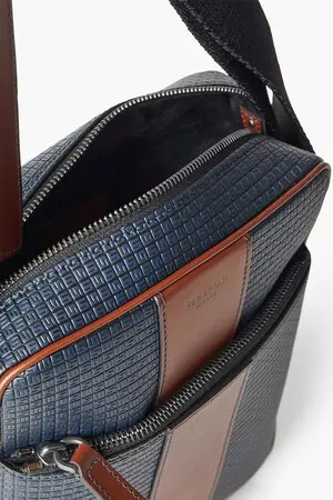 SERAPIAN Embossed Coated-canvas Messenger Bag