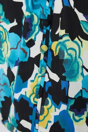 Diane Von Furstenberg Dario Cropped Printed Top - Turquoise