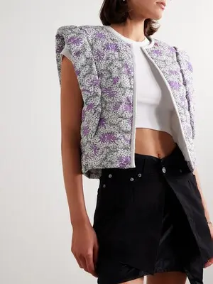 MARANT ETOILE Drew Convertible Printed Quilted Jacket