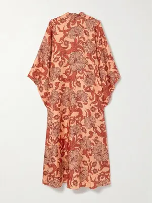 La DoubleJ Magnifico Printed Silk-twill Maxi Dress - Orange