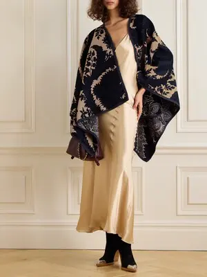 Etro Reversible Embroidered Canvas Cape