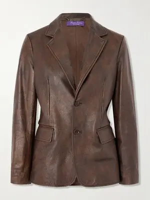 Ralph Lauren Tomasso Distressed Leather Blazer
