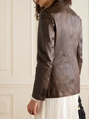 Ralph Lauren Tomasso Distressed Leather Blazer