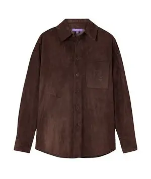 Ralph Lauren Tyler Debossed Suede Overshirt