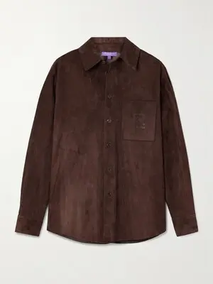 Ralph Lauren Tyler Debossed Suede Overshirt