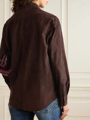 Ralph Lauren Tyler Debossed Suede Overshirt