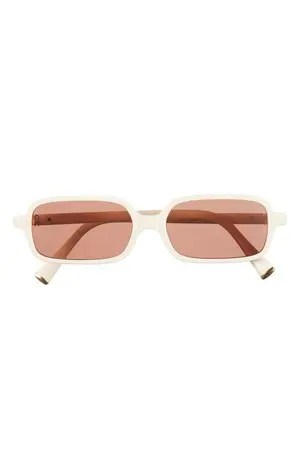 Miu Miu 52mm Rectangular Sunglasses - Milk/ Brown