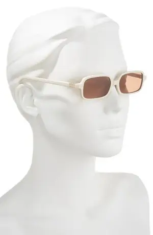 Miu Miu 52mm Rectangular Sunglasses - Milk/ Brown