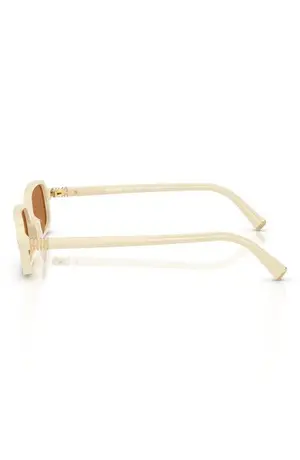 Miu Miu 52mm Rectangular Sunglasses - Milk/ Brown