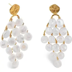Monica Vinader Capri Keshi Pearl Cocktail Drop Earrings - 18ct Gold Vermeil/pearl