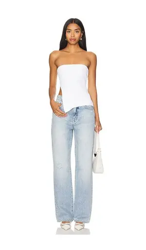 SNDYS. Novalie Ribbed Knit Top - White