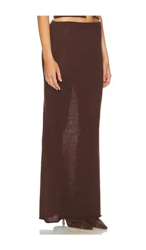 SEROYA Kora Knit Maxi Skirt - Coconut