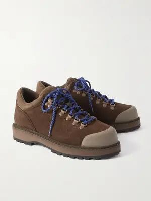 Diemme Cornaro Rubber-trimmed Suede Sneakers - Brown