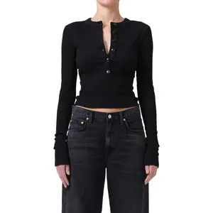 Citizens Of Humanity Varra Rib Henley - Black