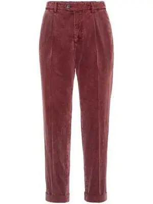 Brunello Cucinelli Corduroy Tapered Trousers - Red