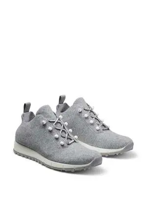 JIMMY CHOO Veles Embellished Sock Trainers - Grey