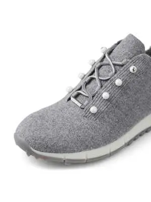 JIMMY CHOO Veles Embellished Sock Trainers - Grey