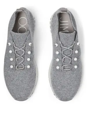 JIMMY CHOO Veles Embellished Sock Trainers - Grey