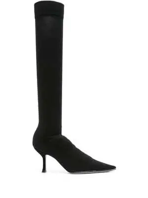 Rene Caovilla 70mm Crystal-embellished Knitted Boots