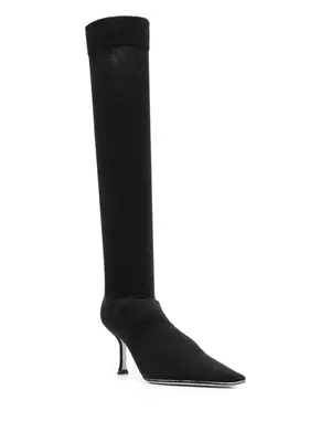 Rene Caovilla 70mm Crystal-embellished Knitted Boots