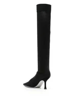 Rene Caovilla 70mm Crystal-embellished Knitted Boots