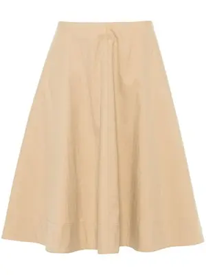 Khaite Renta Twill Midi Skirt - Neutrals