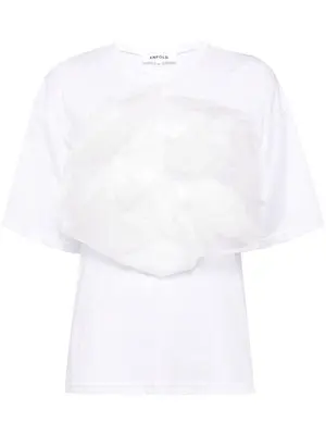 ENFOLD Floral-appliqué T-shirt