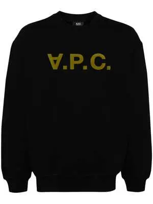 A.p.c. V.p.c." Logo Print Crewneck Sweatshirt - Black