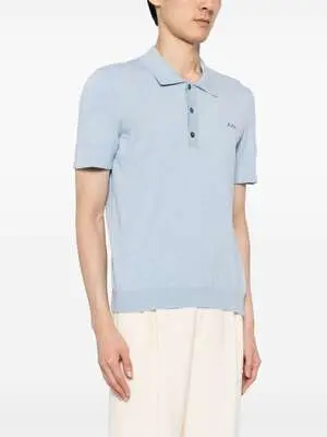 A.p.c. Logo-embroidered Polo Shirt - Blue