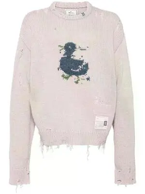 Mihara Yasuhiro Duck-intarsia Jumper - Pink