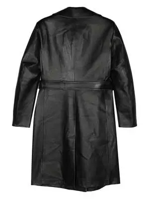 Sportmax Belted Leather Trench Coat